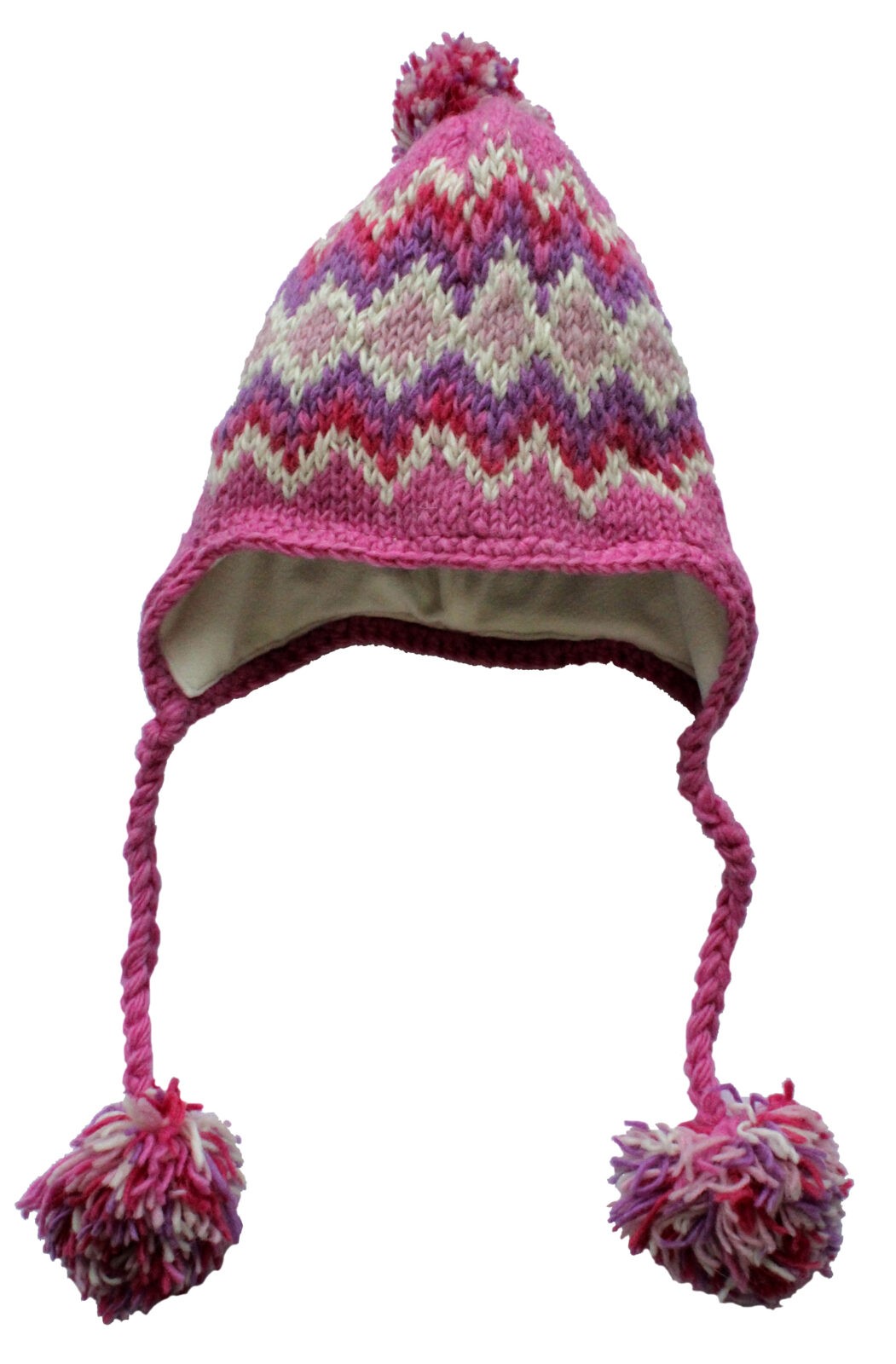 Pachamama Baby Pink Retro Fairisle Pastel Chullo Hat - Fab&Fair online shop